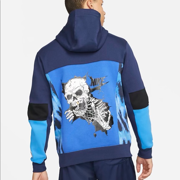 Nike | Shirts | Nike Tie Dye Side Panels Skull Graphics Hoodie | Poshmark